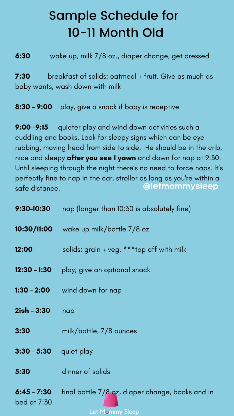 Baby Sleep Schedule for a 10-11 Month Old