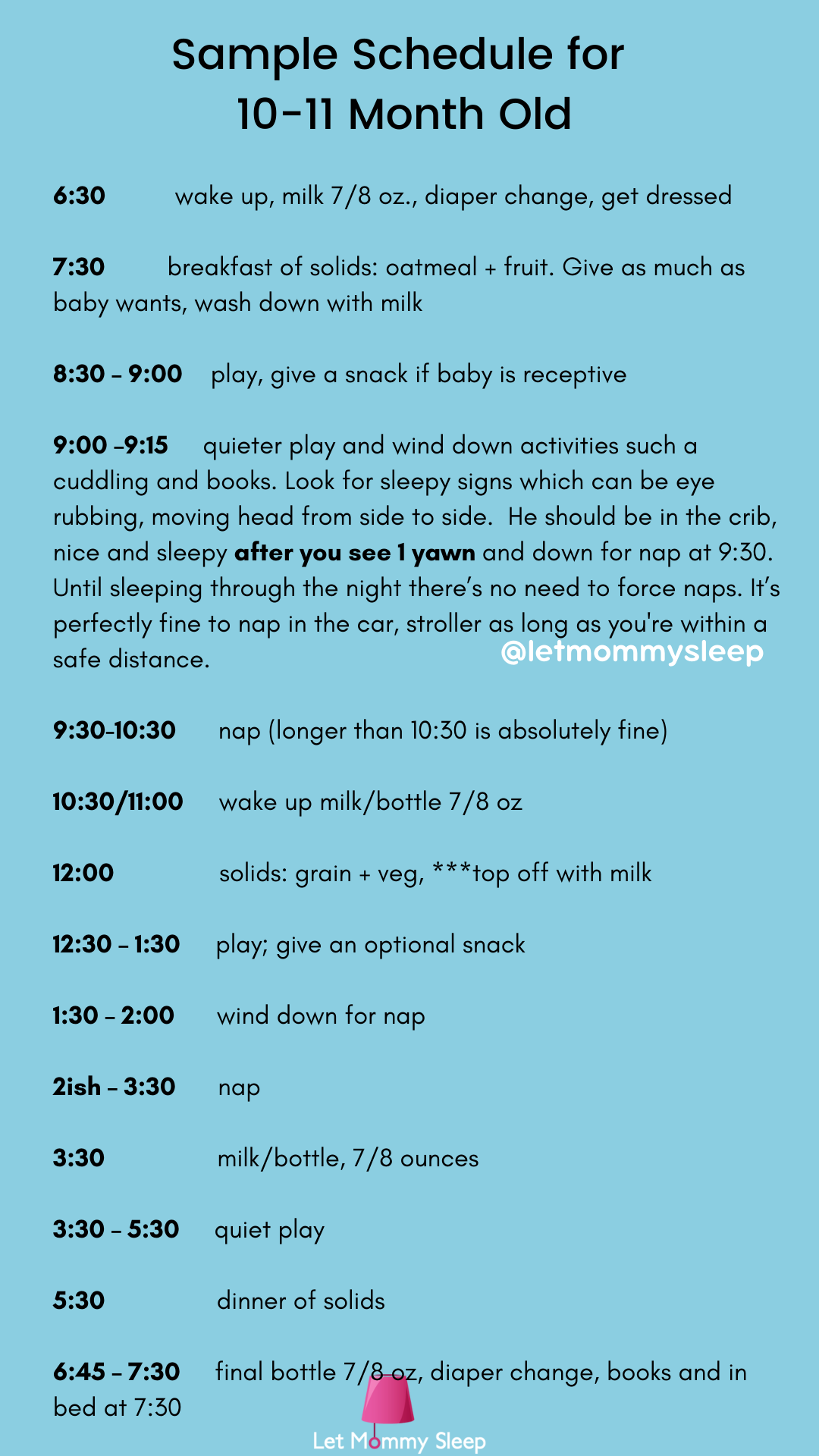 Baby Sleep Schedule for a 10-11 Month Old